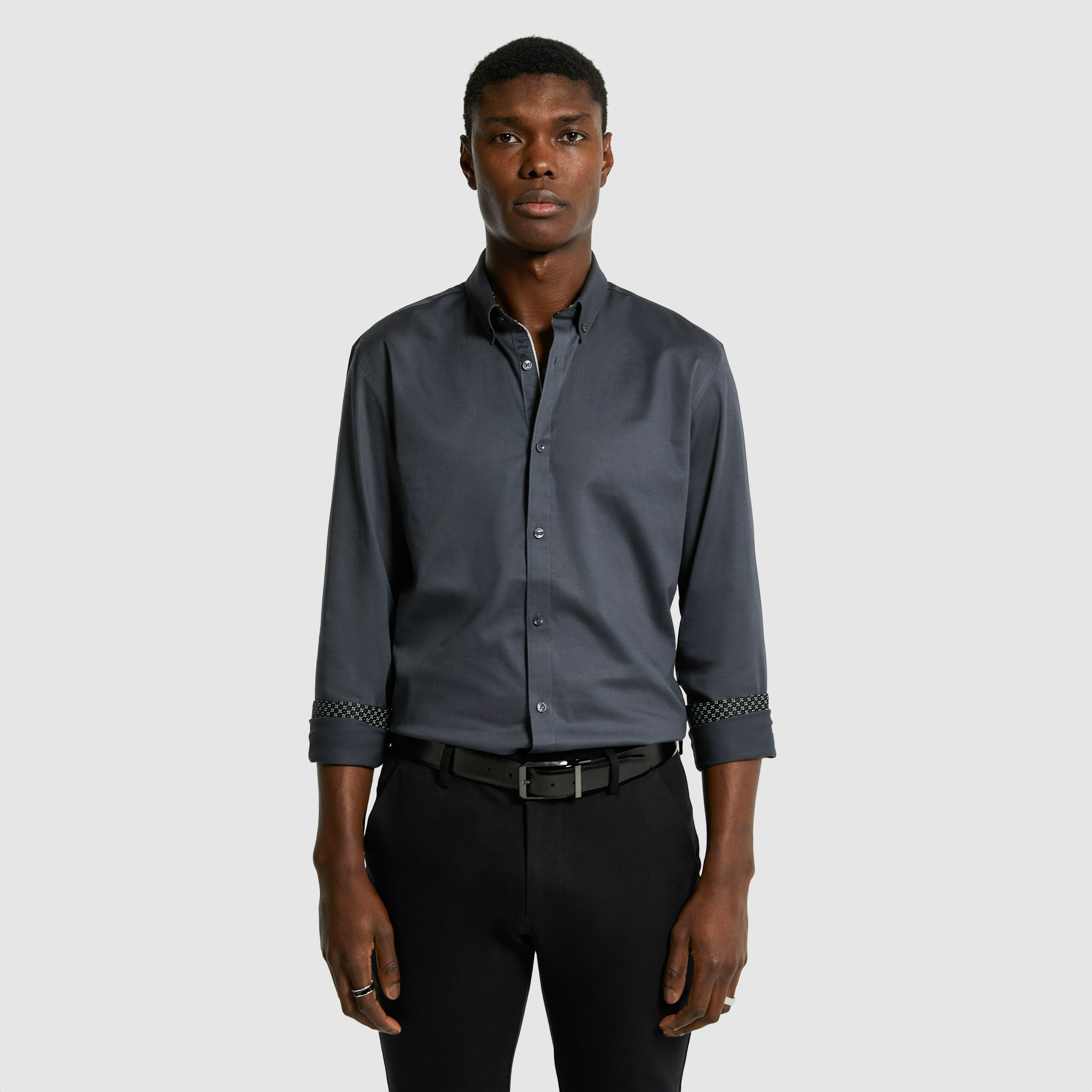 Charcoal Driver Slim Shirt | Men's Tops | yd AU
