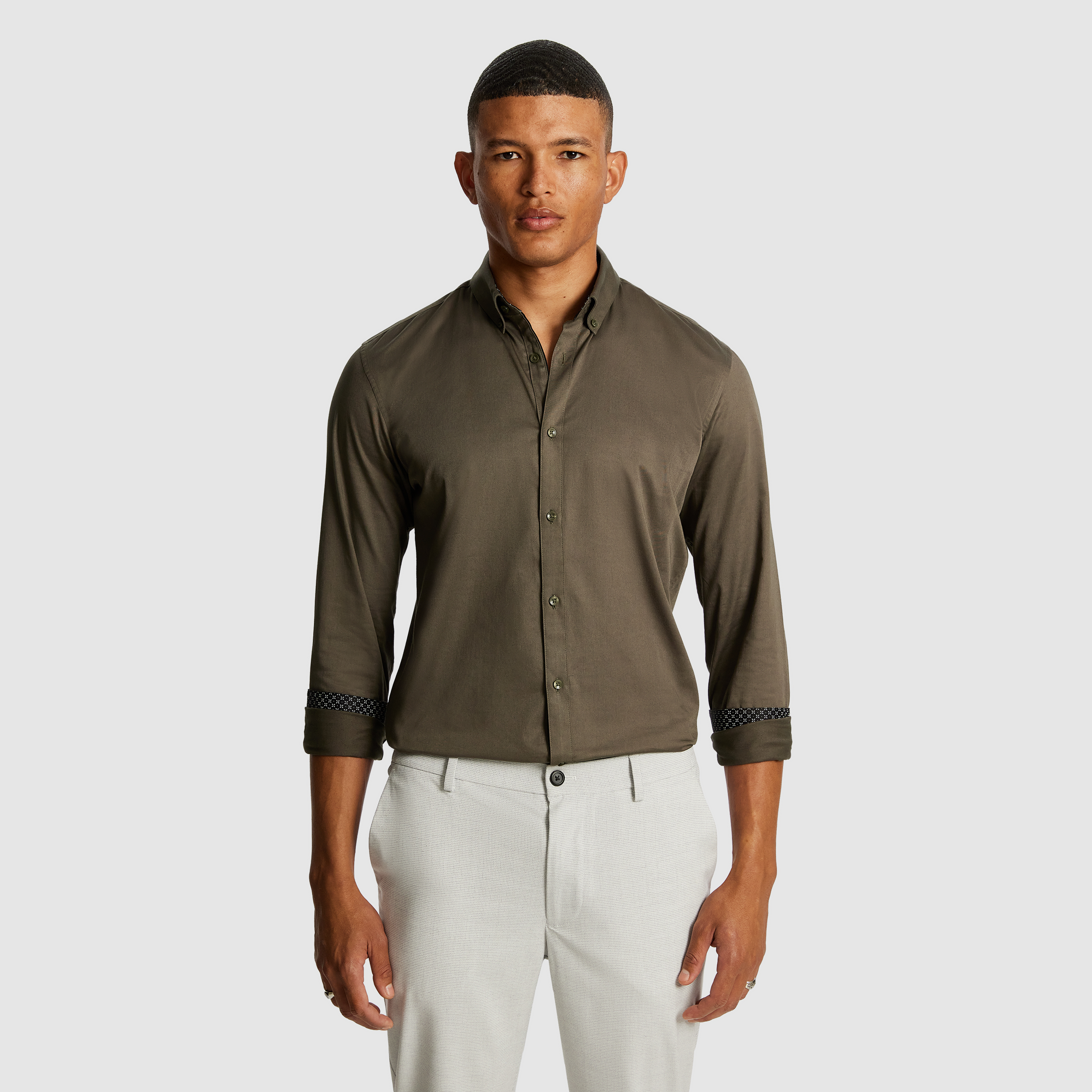 Khaki Driver Slim Shirt | Men's Tops | yd AU