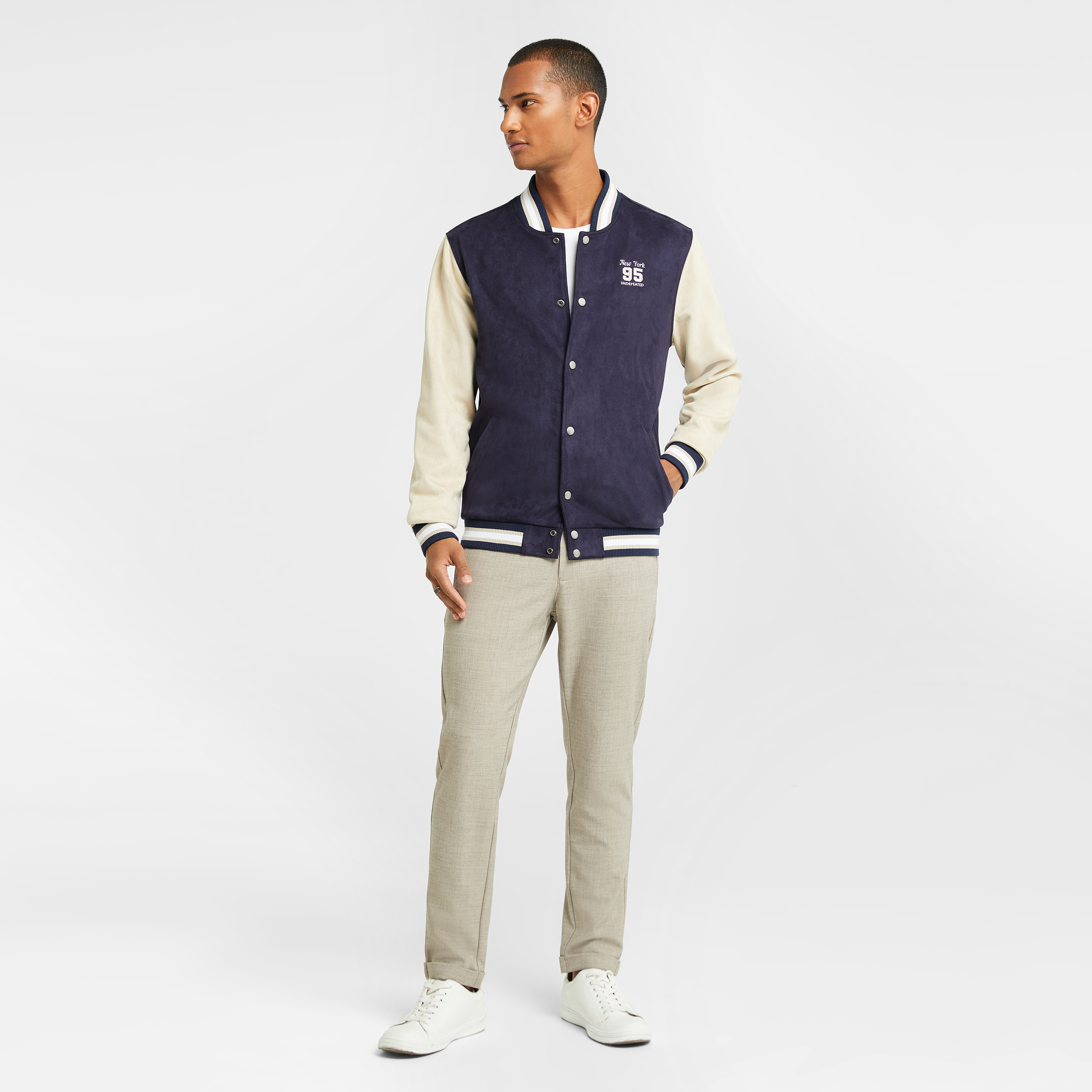 Navy Columbia Varsity Jacket | Men's Tops | yd AU