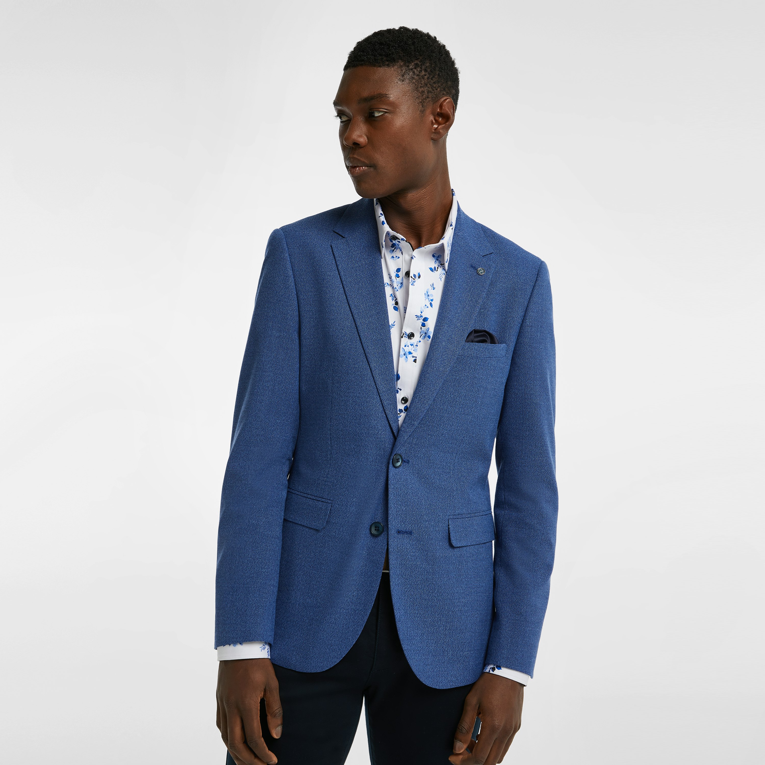 Bright Cobalt Alexander Textured Blazer | Men's Tops | yd NZ