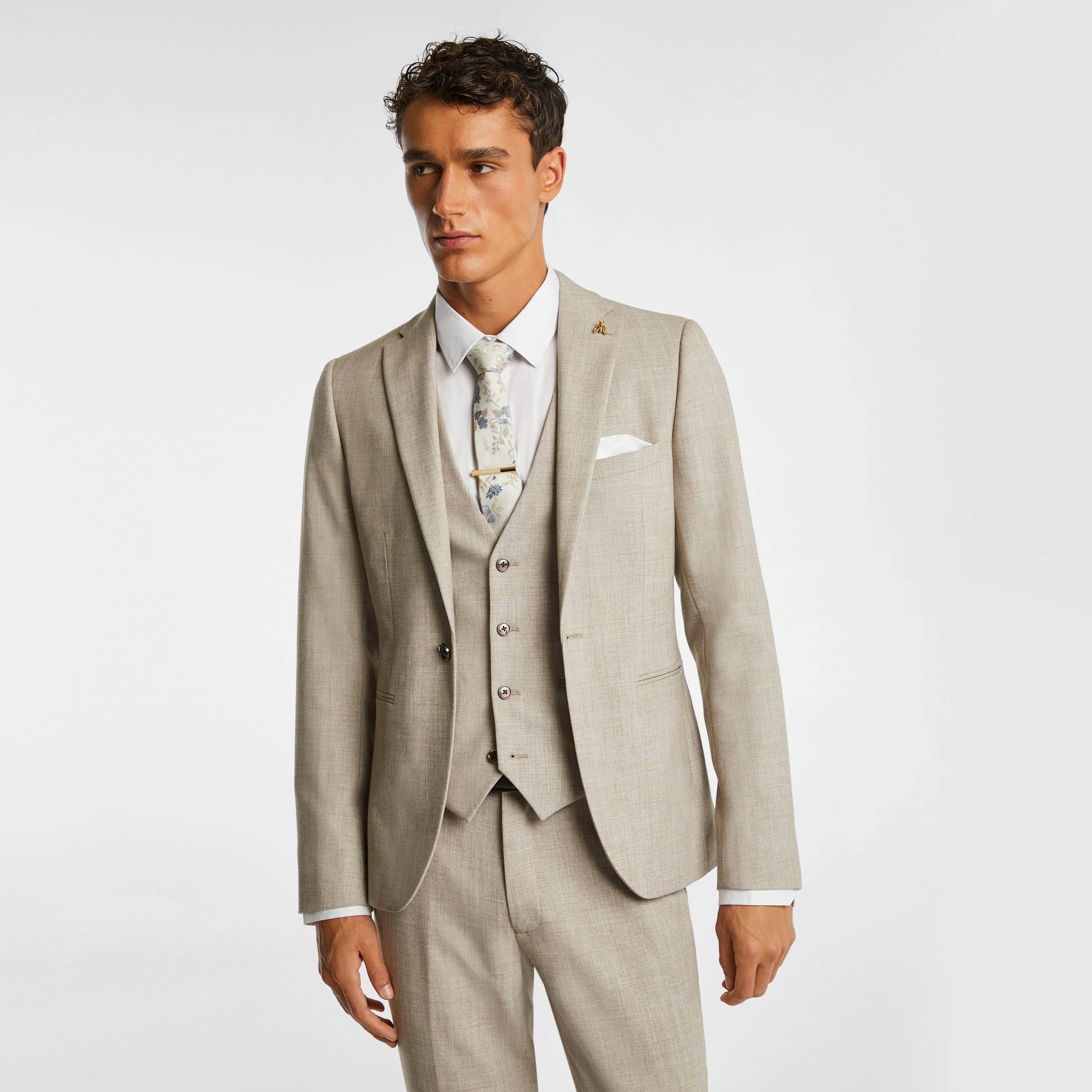 Latte Maverick Skinny Suit Jacket | Men's Tops | yd AU