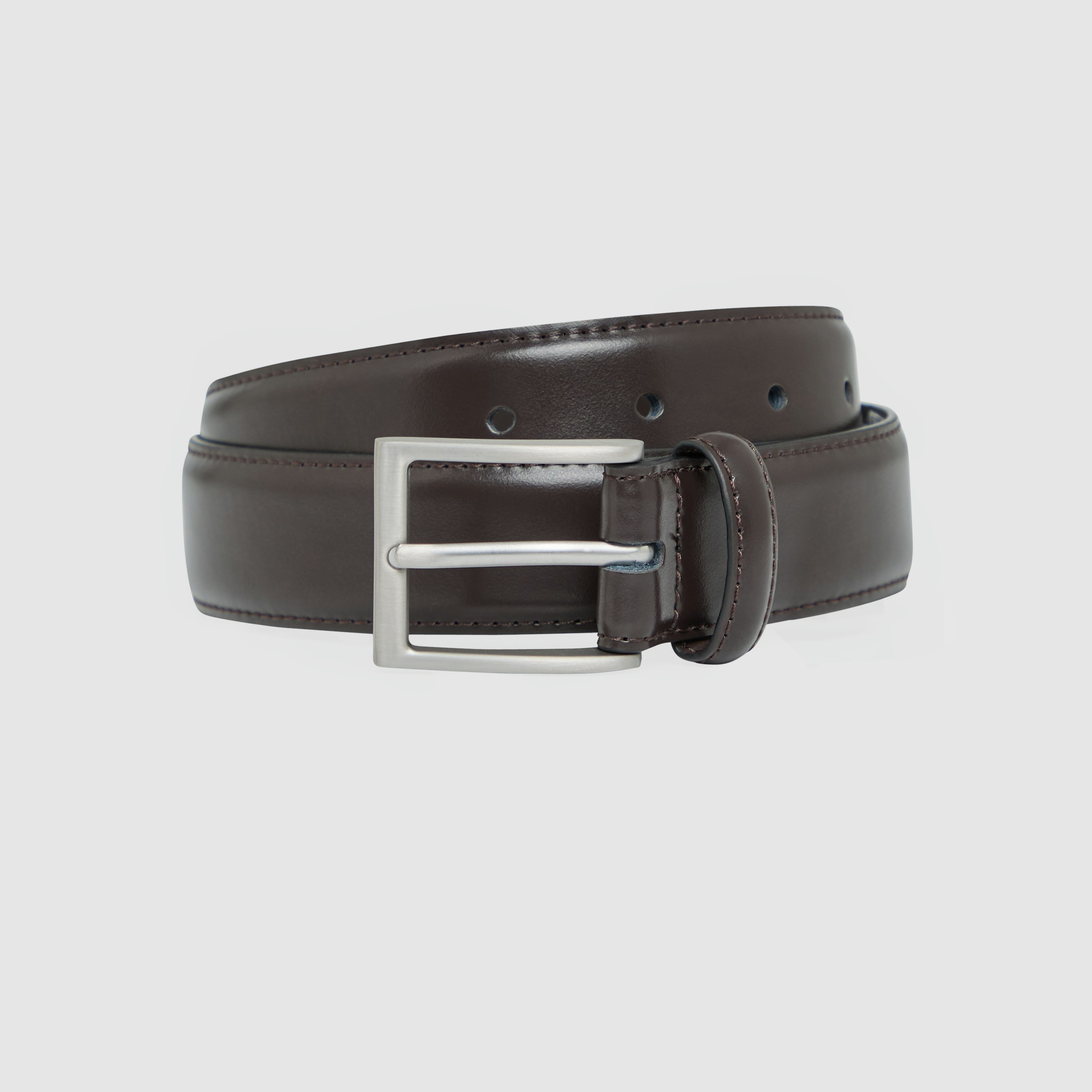 Chocolate Topper Prong Buckle Leather Belt | Men's Accessories | yd NZ