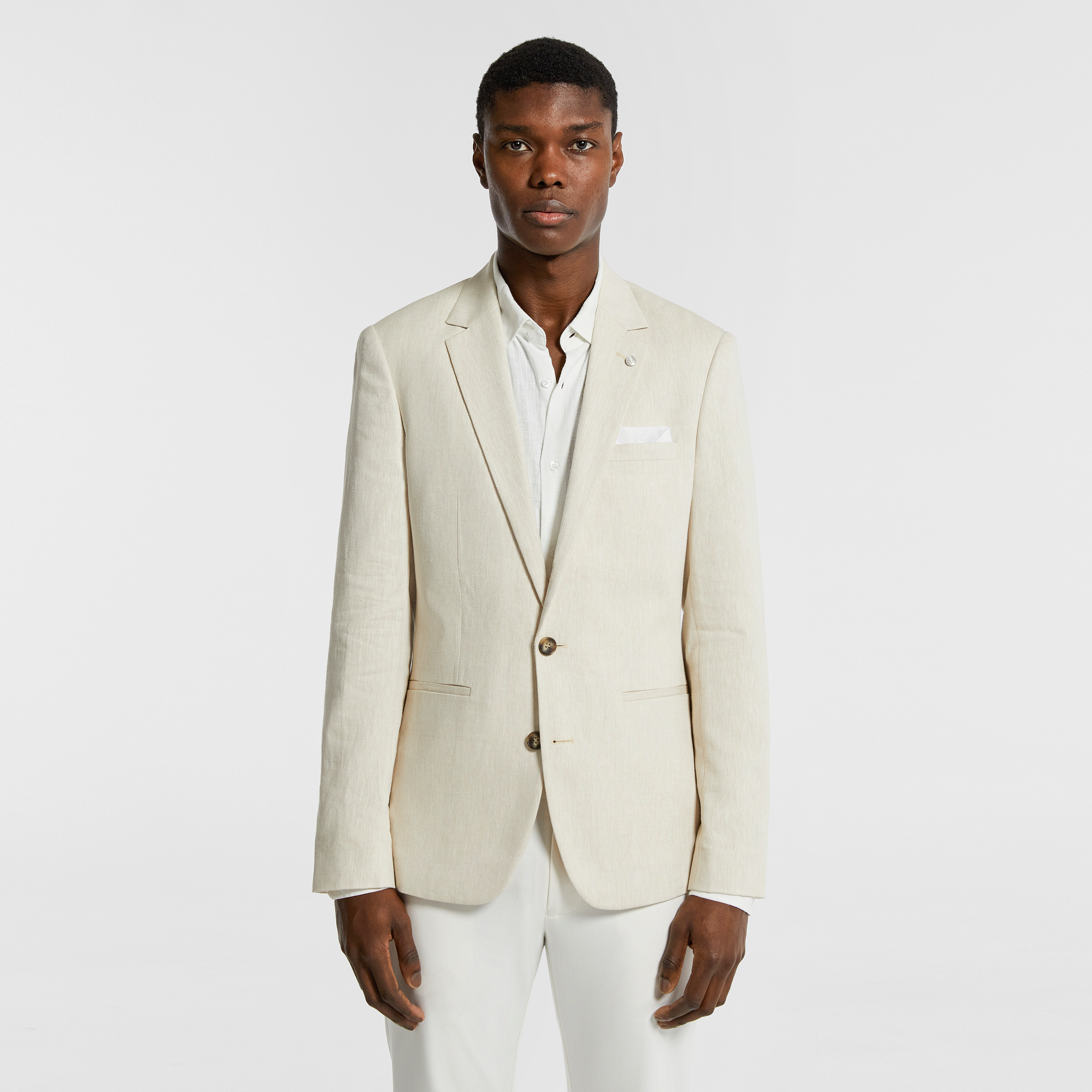 Sand Carter Stretch Linen Blend Slim Suit Jacket | Men's Tops | yd NZ