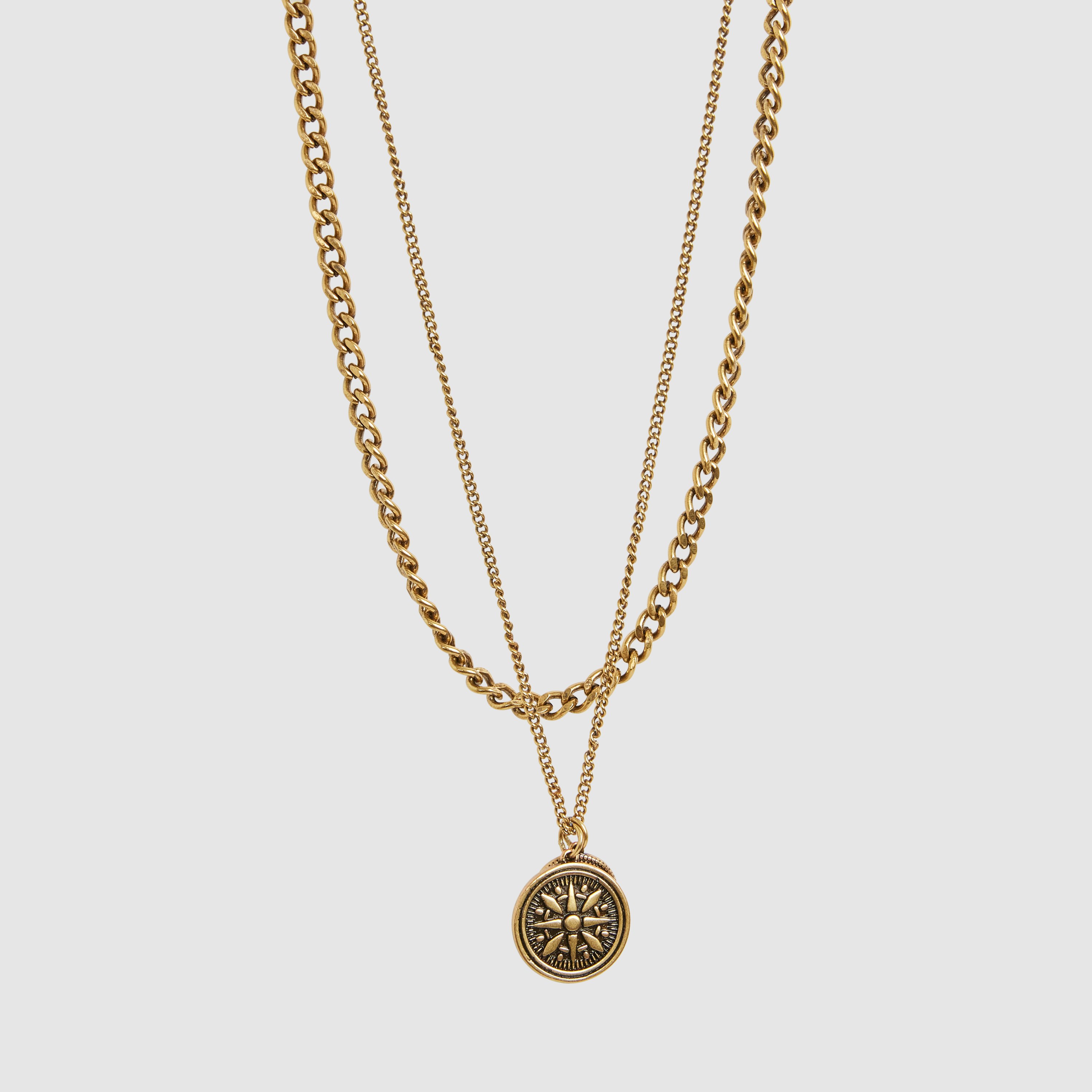 Gold Double Chain Pendant Necklace | Men's Accessories | yd AU