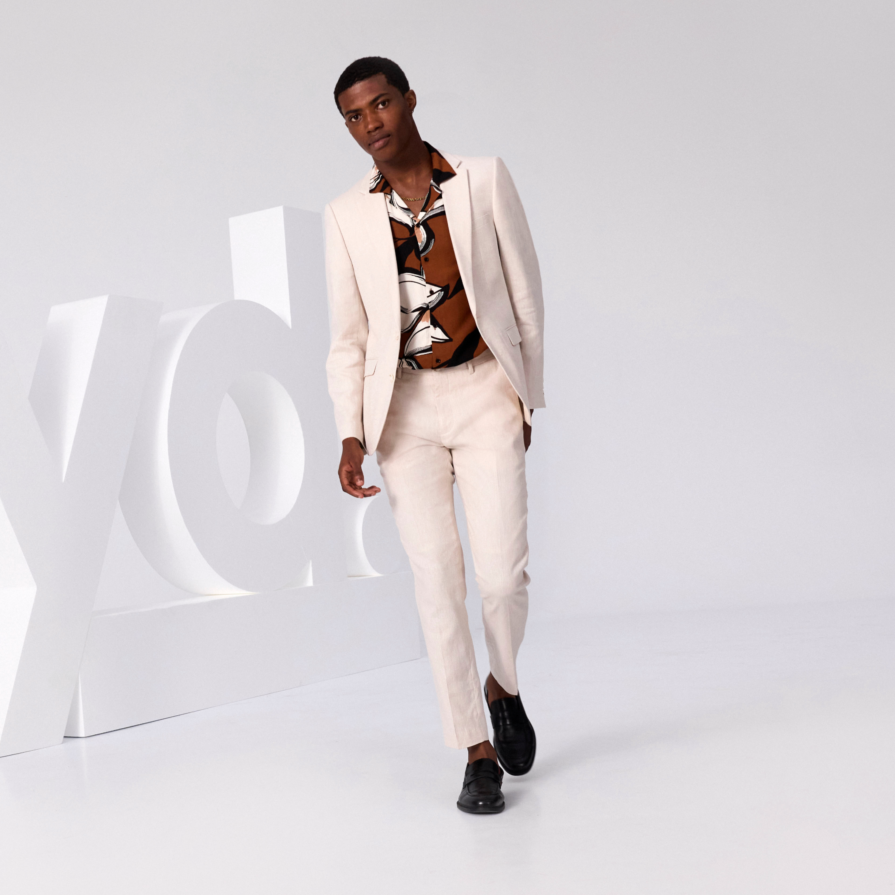 Sand Carter Stretch Linen Blend Slim Suit Jacket | Men's Tops | yd NZ