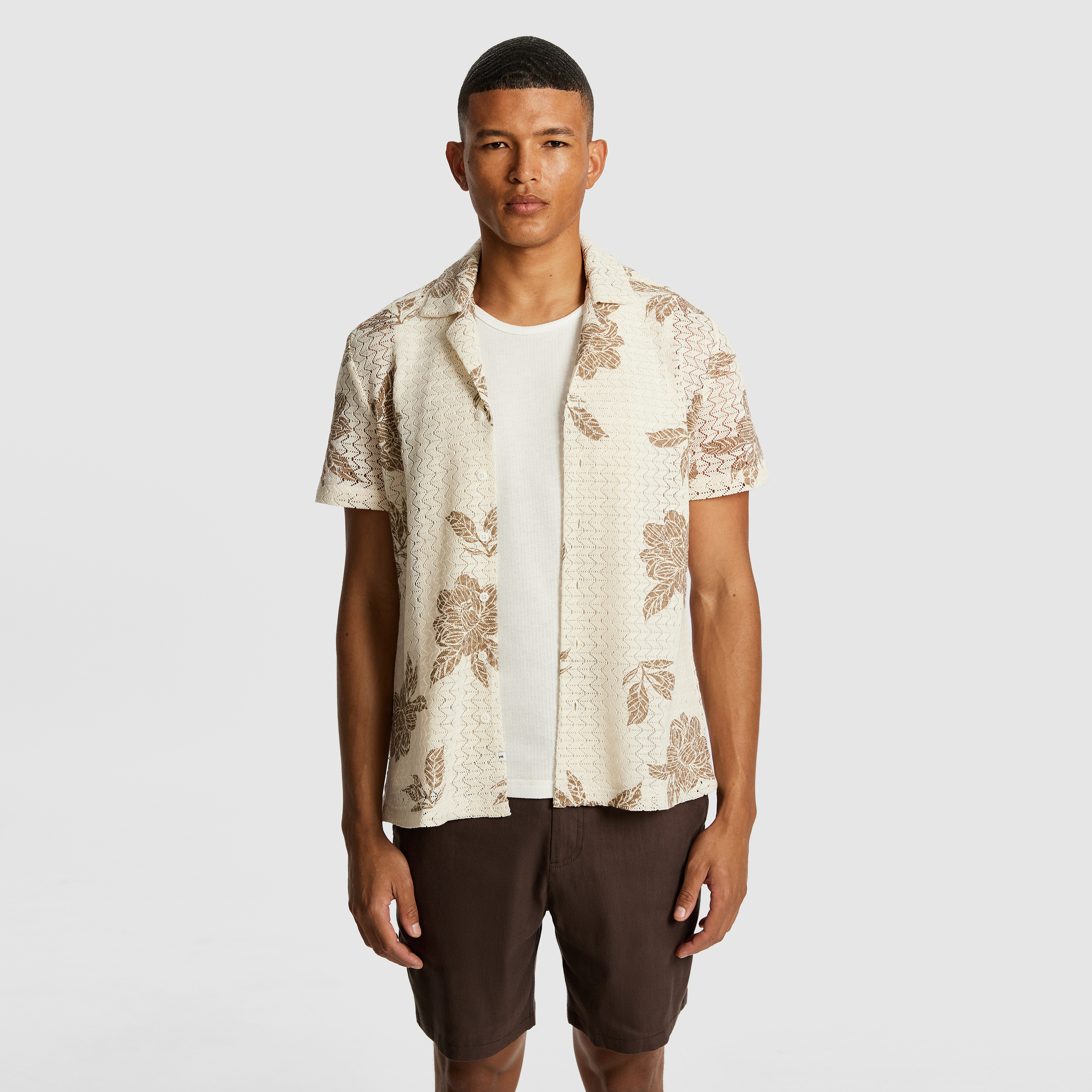Natural Ruben Textured Shirt | Men's Tops | yd AU