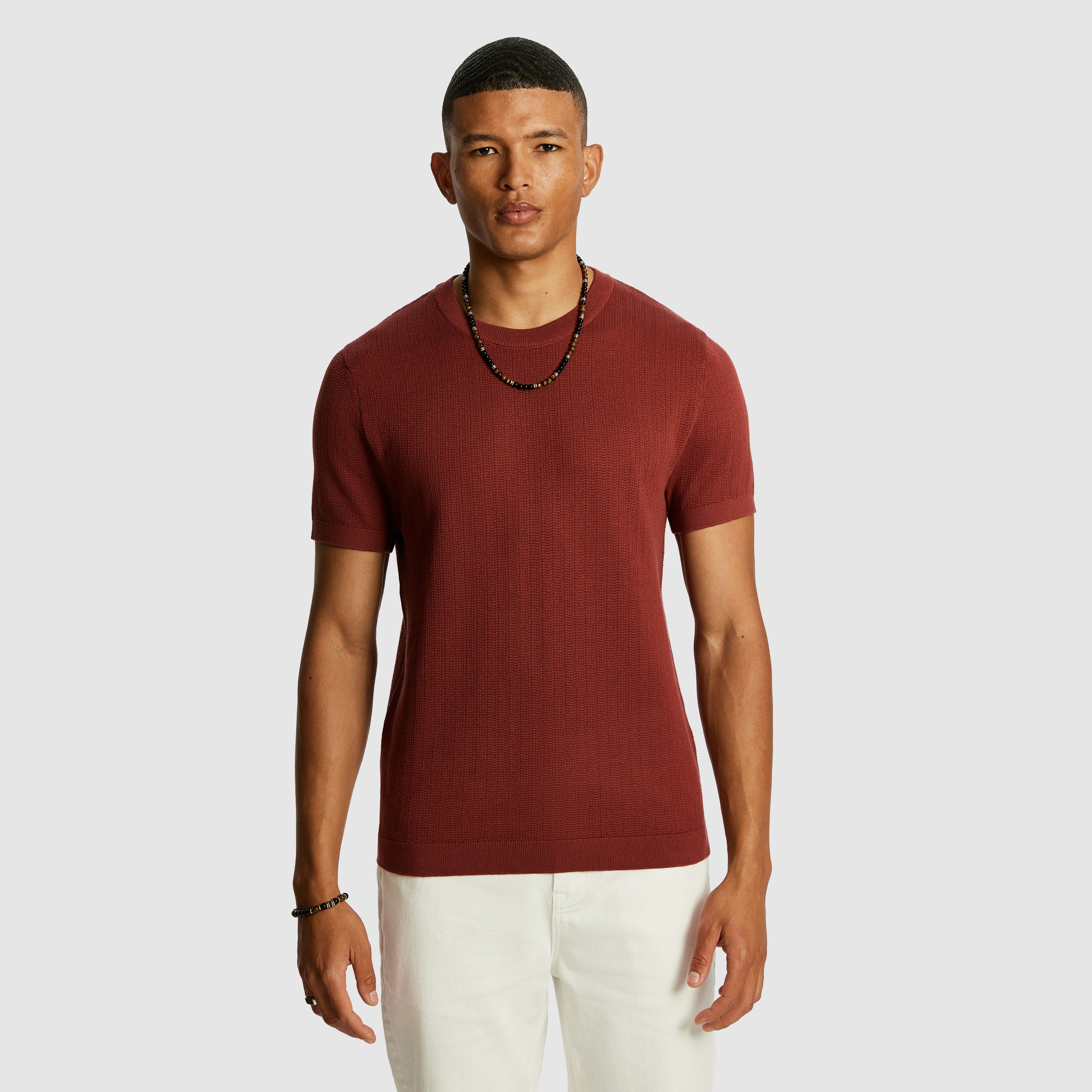 Rust Toluca Knitted Tee | Men's Tops | yd NZ