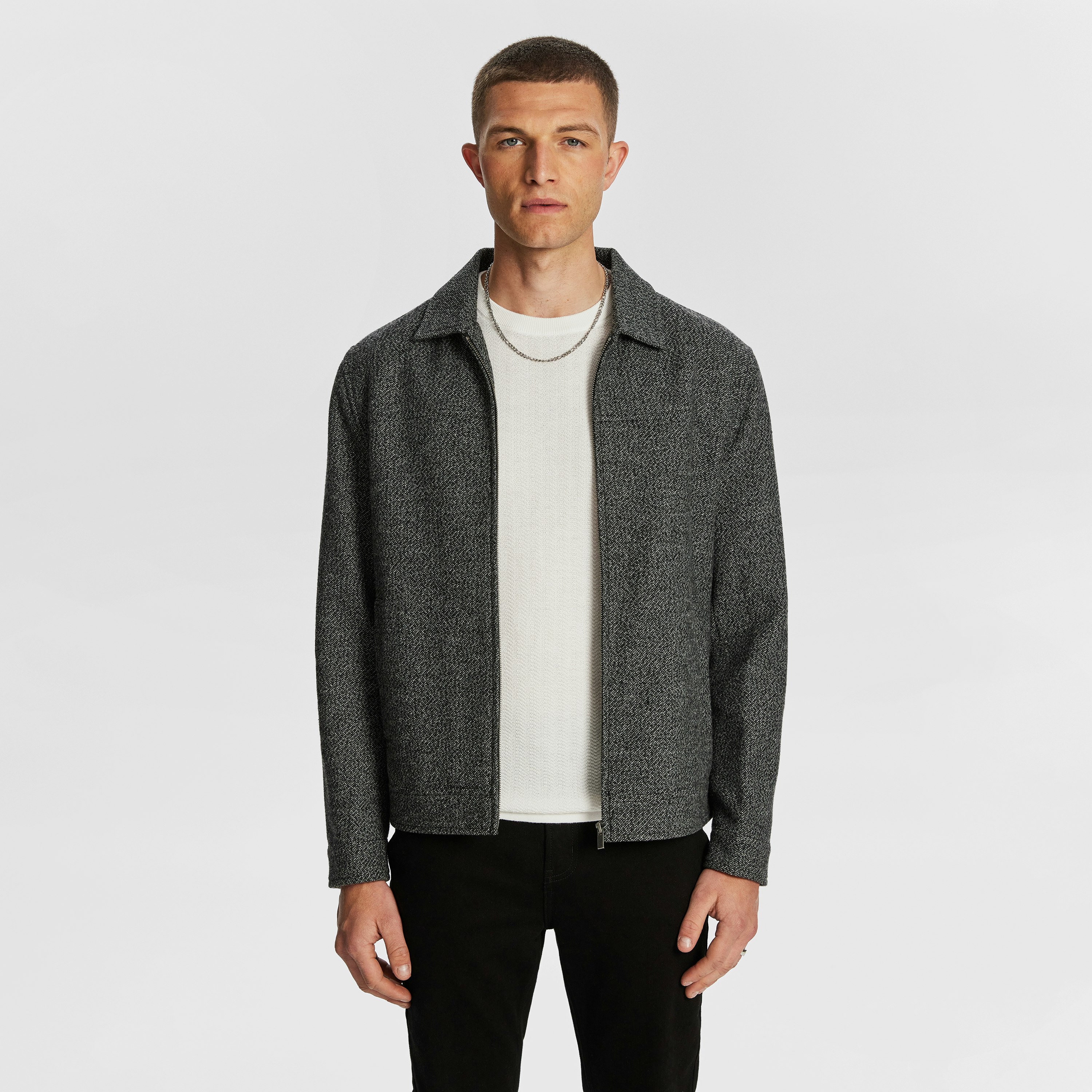 Charcoal Hughes Wool Blend Jacket | Men's Tops | yd NZ