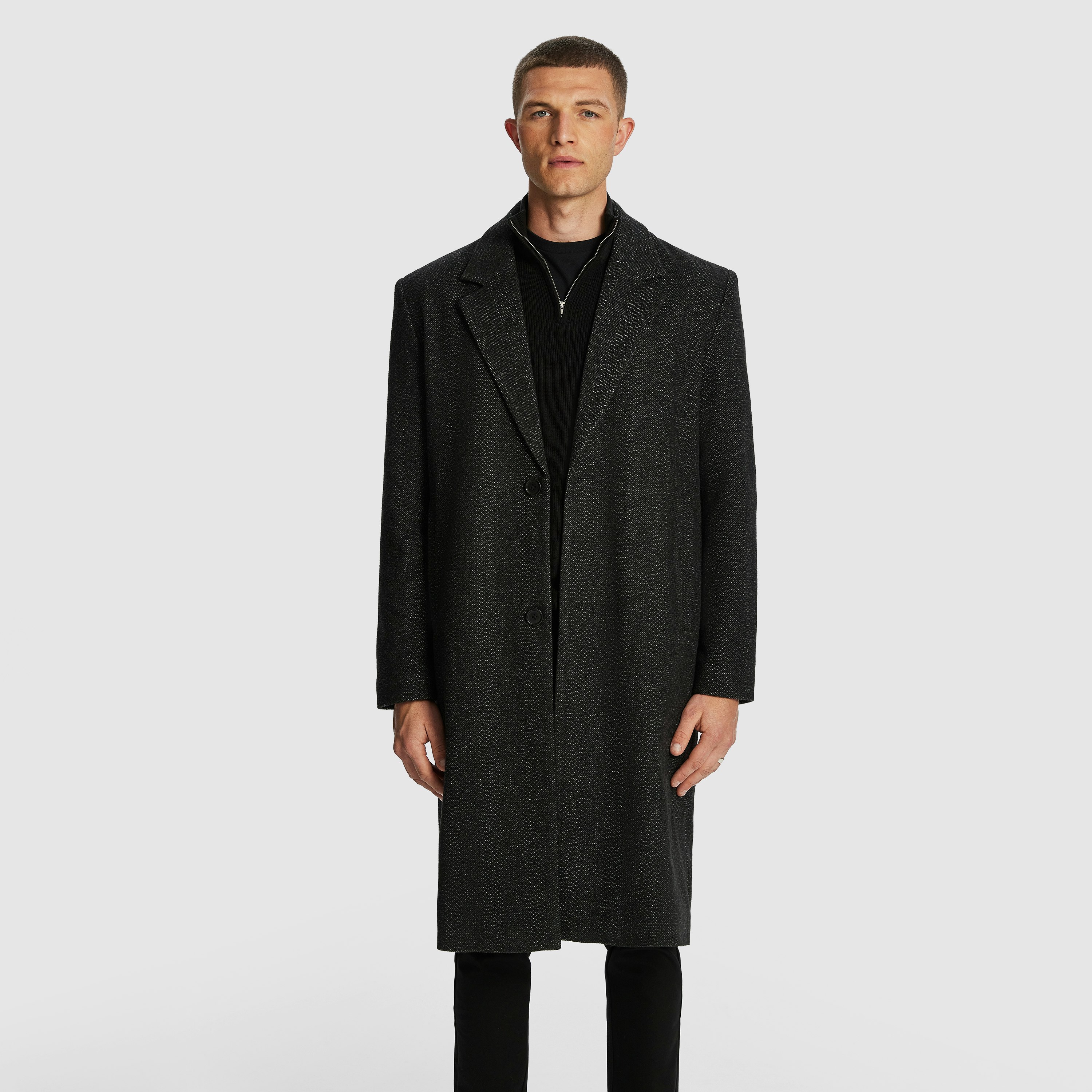 Charcoal Saint Oversized Textured Duster Coat | Men's Tops | yd AU