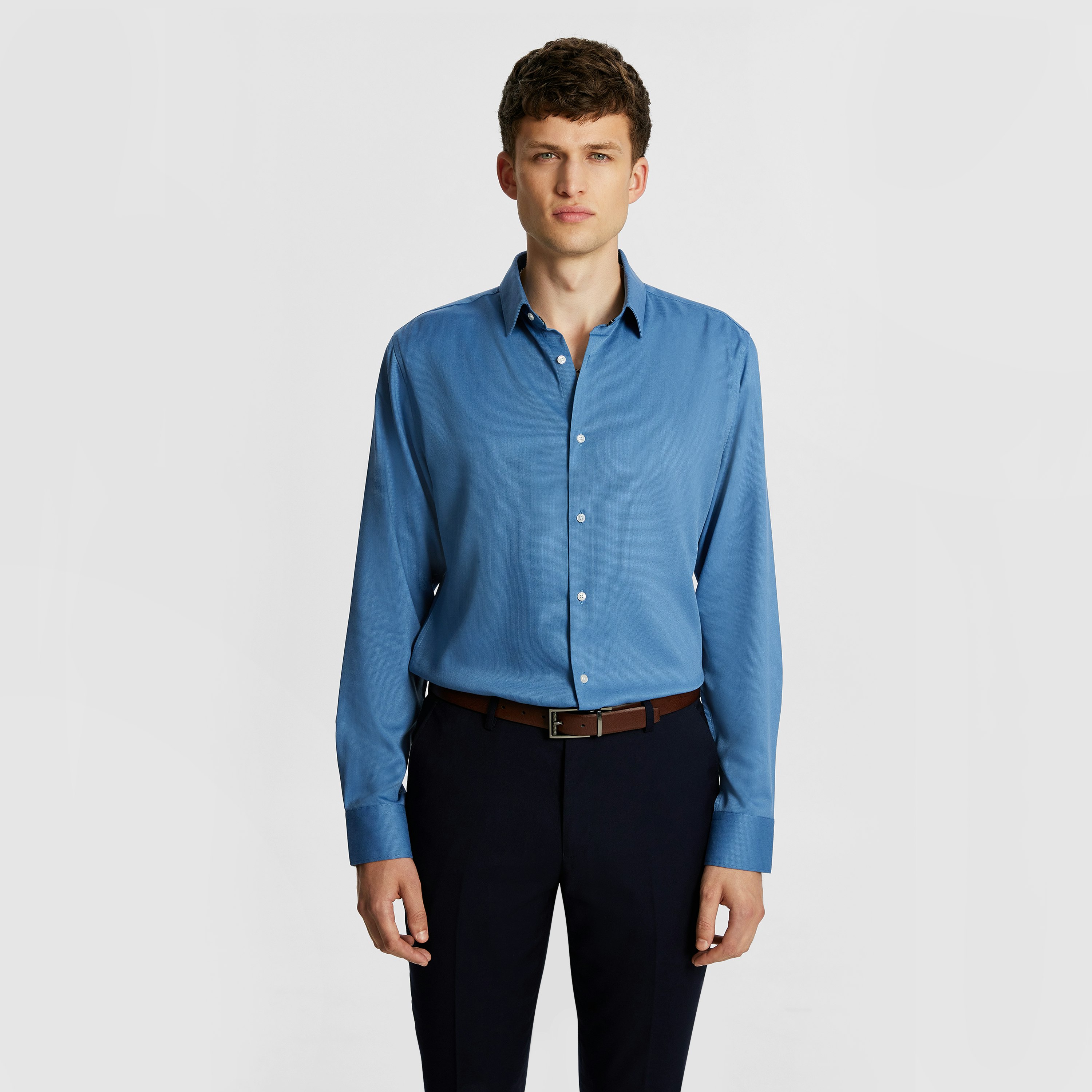 Blue Baxter Super Stretch Slim Dress Shirt | Men's Tops | yd AU